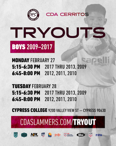 Join CDA Slammers FC – Club Soccer in California