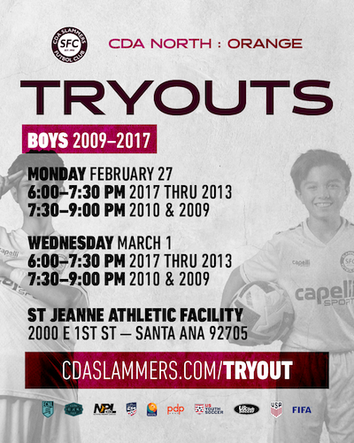 Join CDA Slammers FC – Club Soccer in California