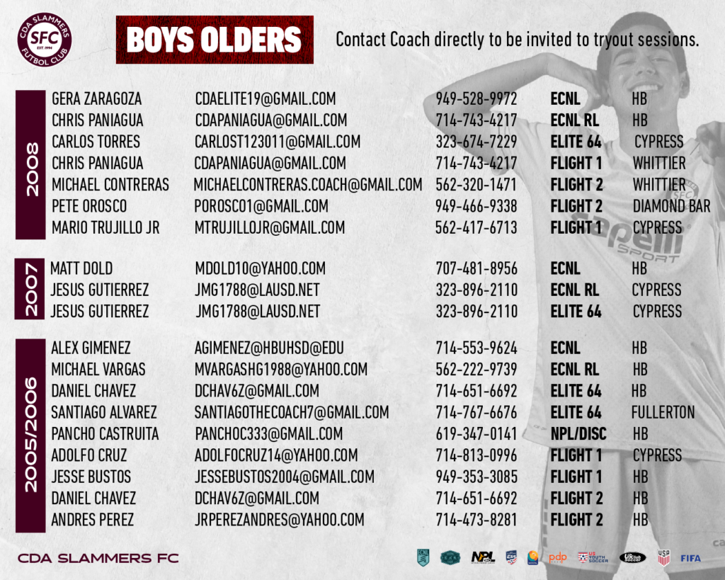 Join CDA Slammers FC – Club Soccer in California